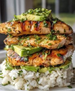 Honey Lime Chicken and Avocado Rice Stack – Recipes Pro