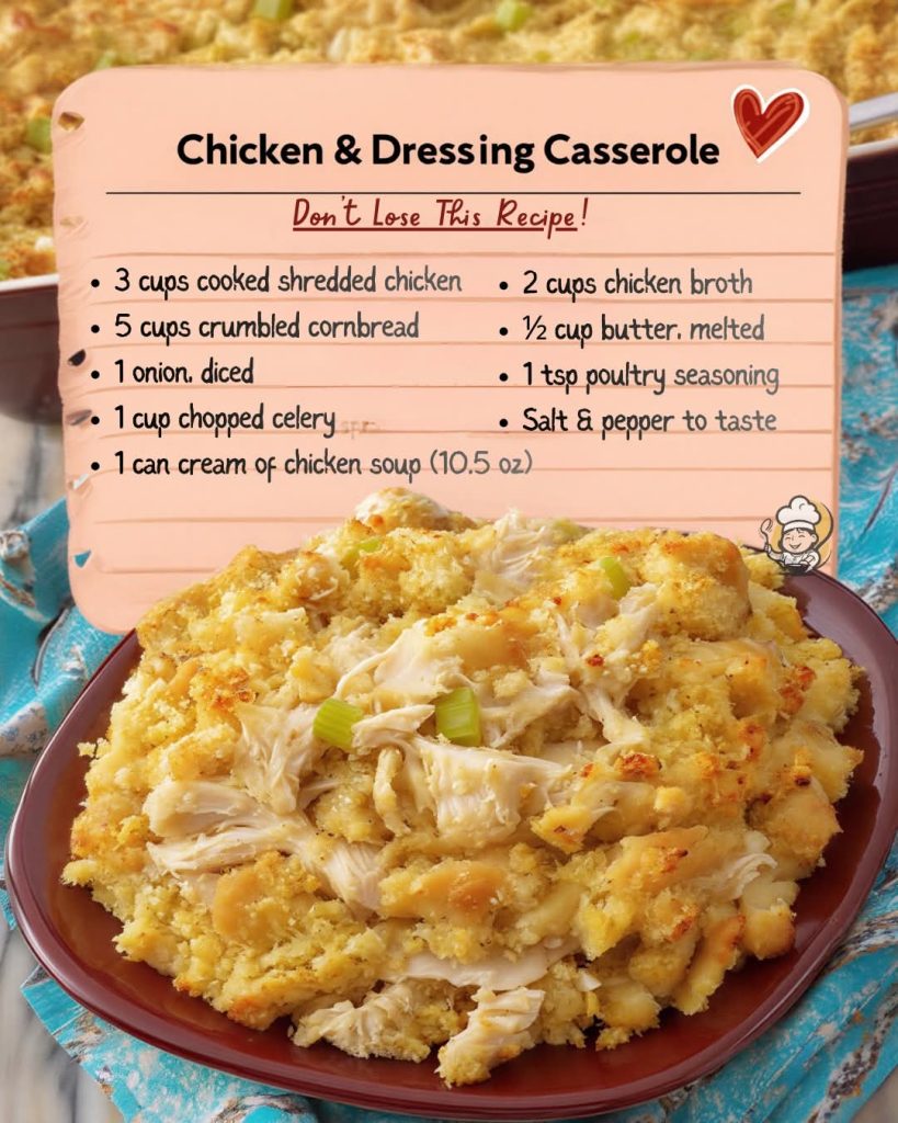 Mississippi Delta Chicken & Cornbread Dressing Casserole – Recipes Pro