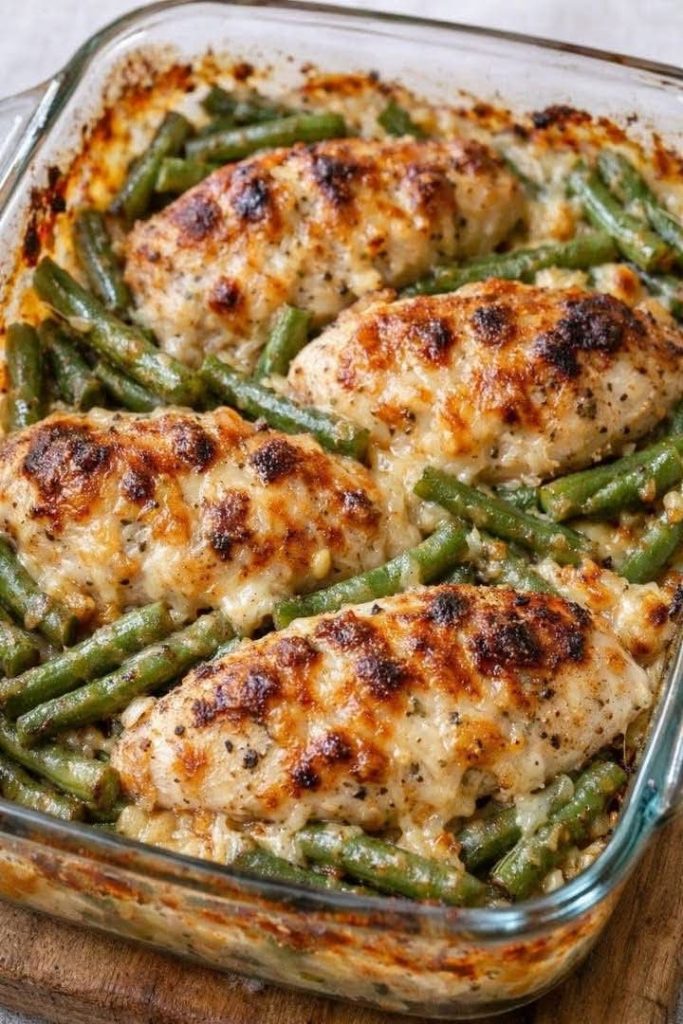 Oven-Baked 4-Ingredient Amish Chicken and Green Bean Bake – Recipes Pro
