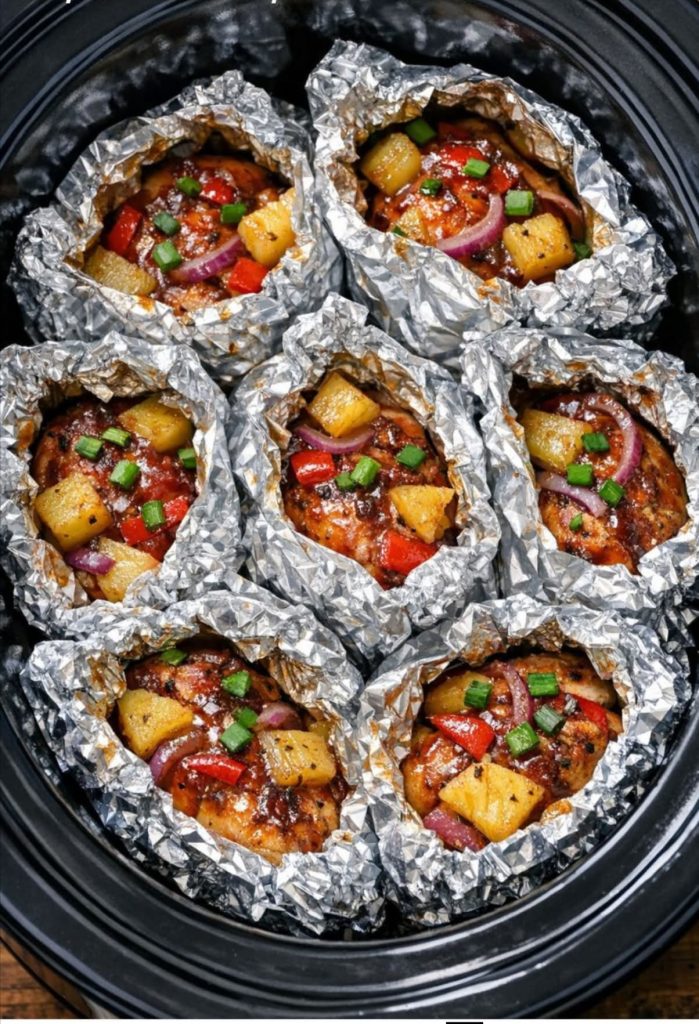 Slow Cooker Hawaiian Chicken Foil Packets – Recipes Pro