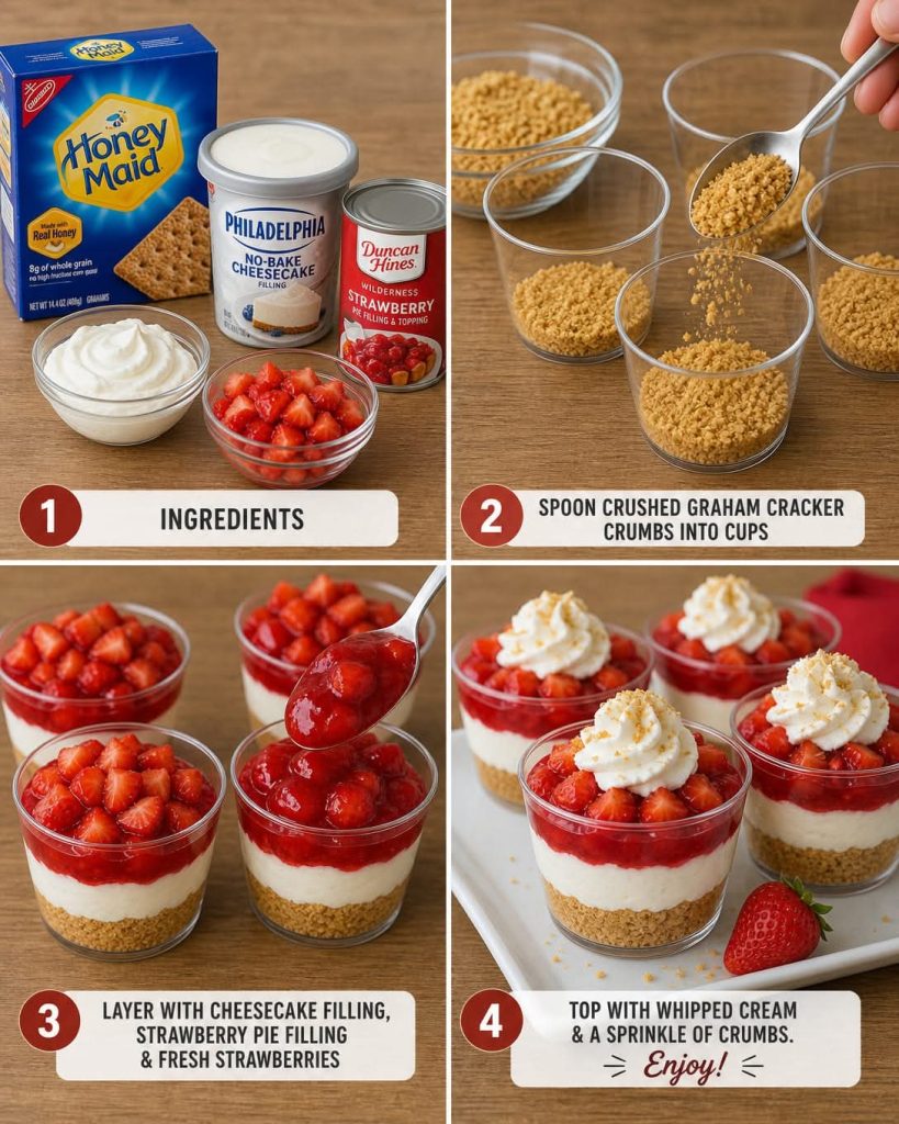 No-Bake Strawberry Cheesecake Cups – Recipes Pro