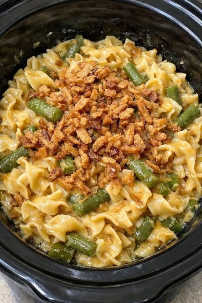 Slow Cooker Amish Green Bean Noodle Casserole – Recipes Pro